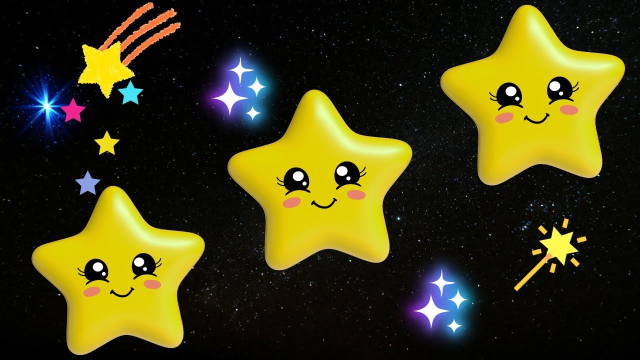 ⭐Twinkle Twinkle Little Star / Dream Song with Happy Stars, Soft Night ...
