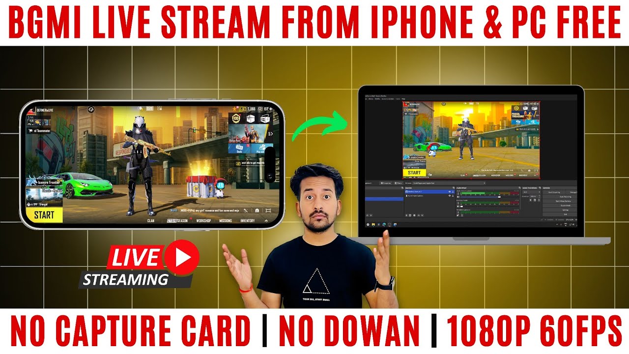 Live Stream with iPhone & PC without Capture Card for Free | 60 FPS, NO ...