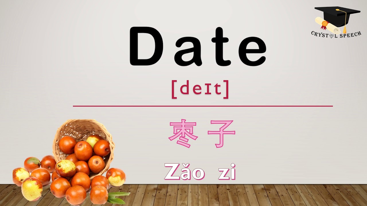 {水果英文} Date 枣子【Types of fruits Chinese Pinyin】 - YouTube