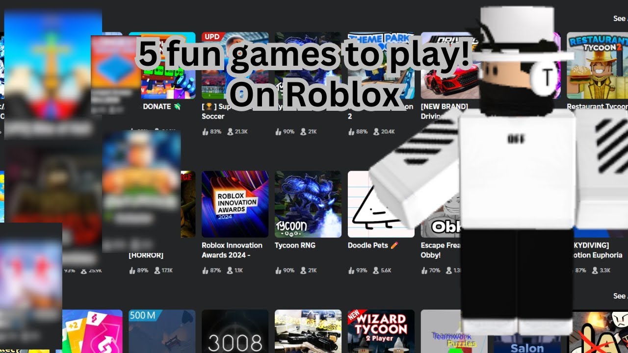 5 Fun games to play on Roblox when your bored - YouTube