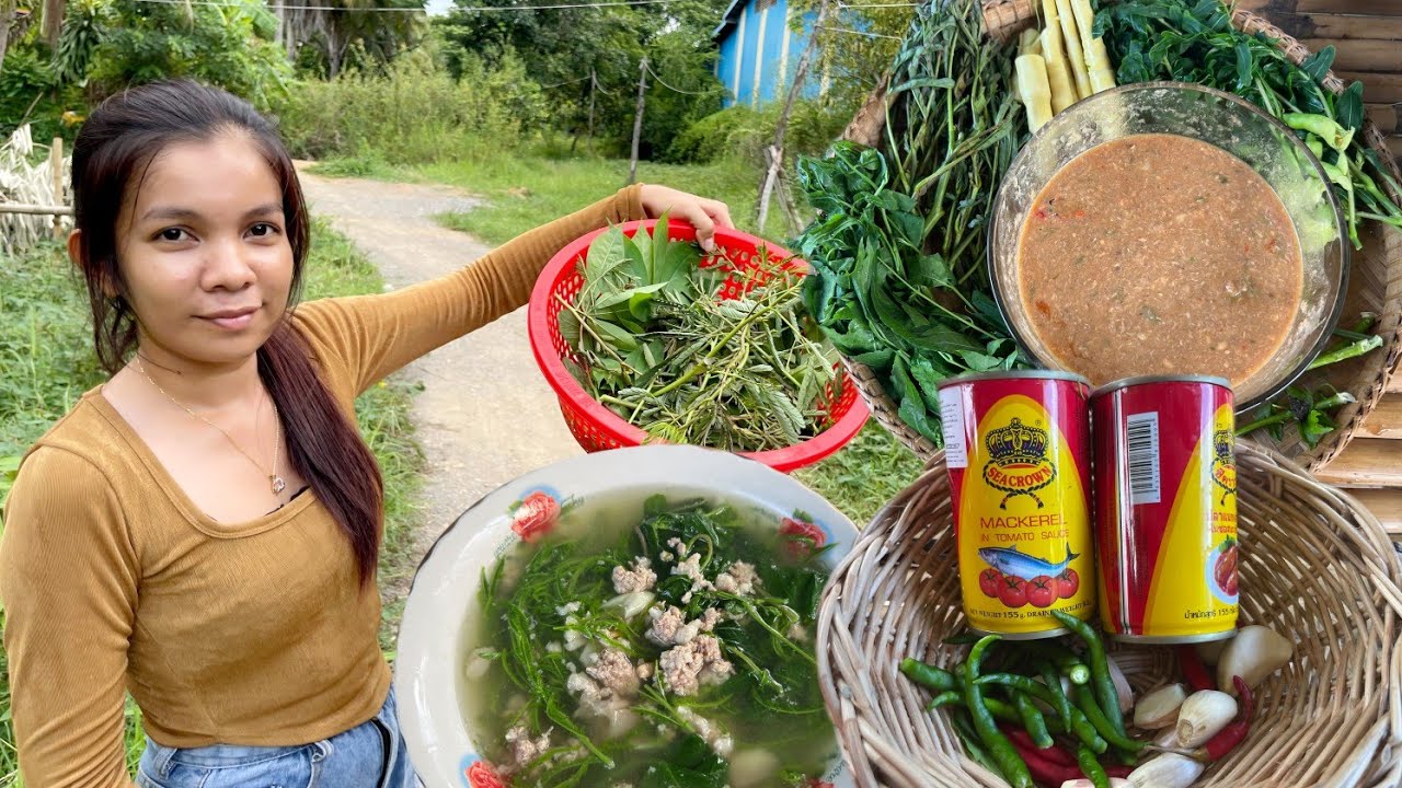 ផ្សំបន្លែបុក ត្រីខរញាំទាំងល្ងាច និងរបៀប ធ្វេី #ahmey - YouTube