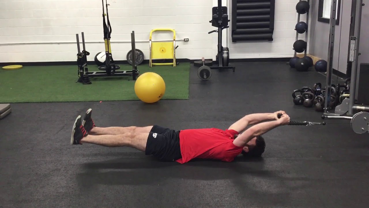 Cable Hollow Body Hold with Pullover To Single Leg Knee Tuck - YouTube