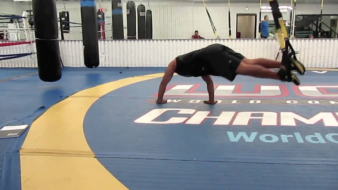 TRX Pendulum to inverted push ups with Kri Chay 180 Fitness - YouTube