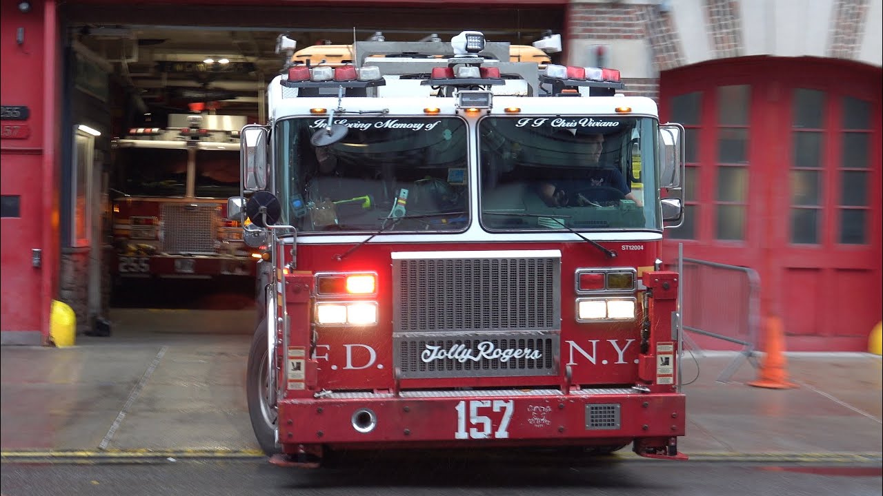 FDNY Tower Ladder 157 Responding - YouTube