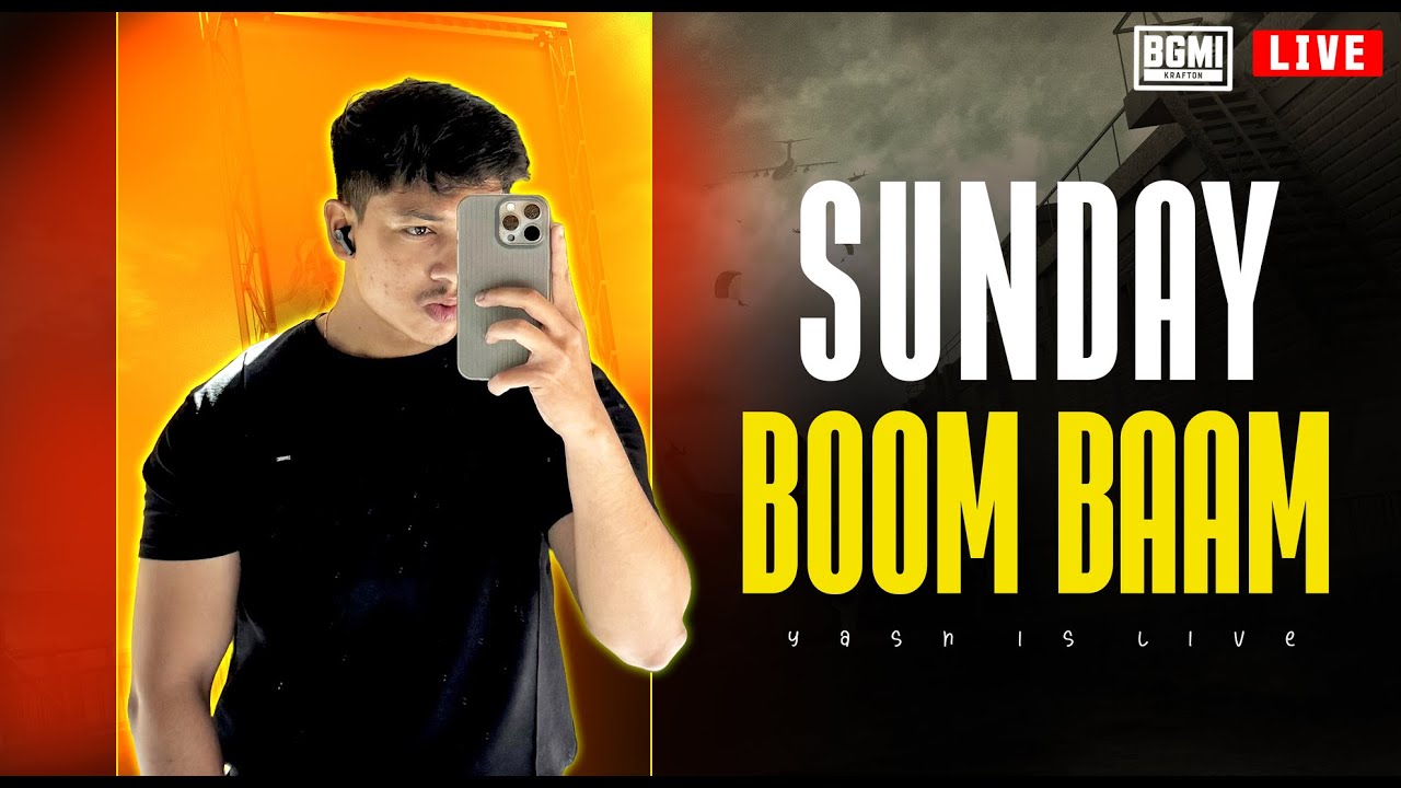 BOOM BAAM SUNDAY | FACECAM BGMI LIVE #bgmilive #shortslive - YouTube
