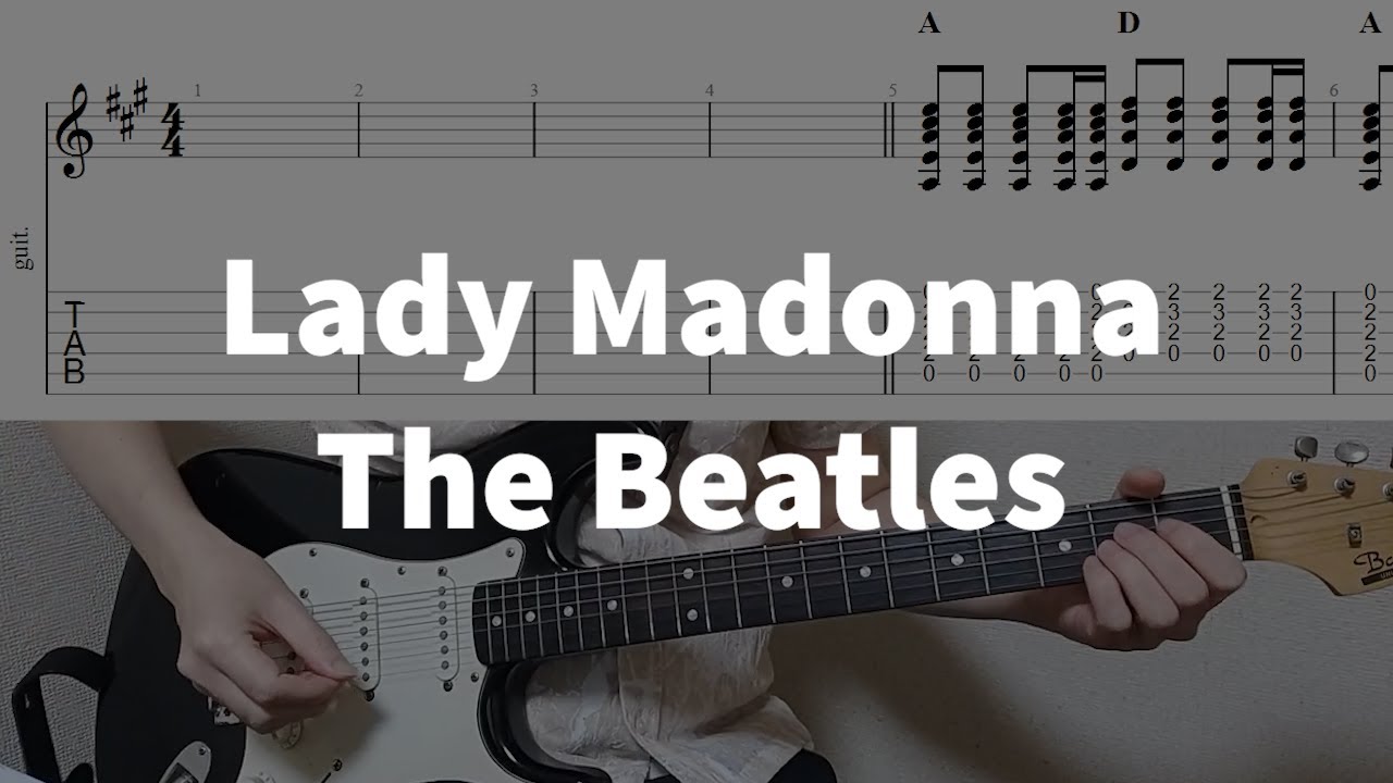 The Beatles - Lady Madonna Guitar Tab - YouTube