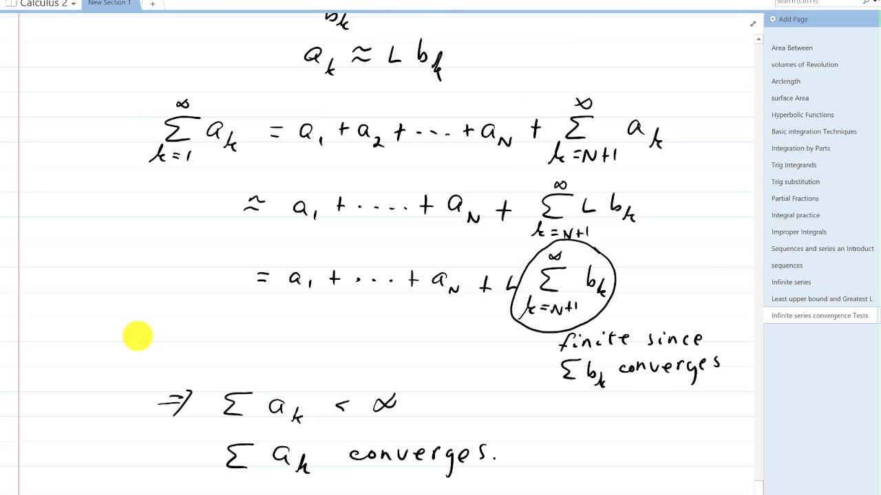 Infinite series convergence tests pt 2 - YouTube