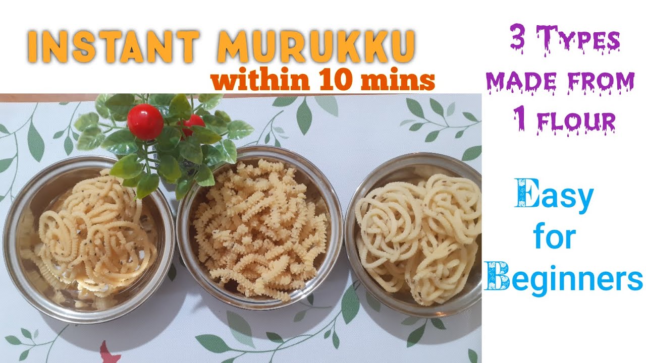 INSTANT MURUKU (3 TYPES) IN TAMIL | THENKUZHAL, BUTTER MURUKU, COCONUT ...