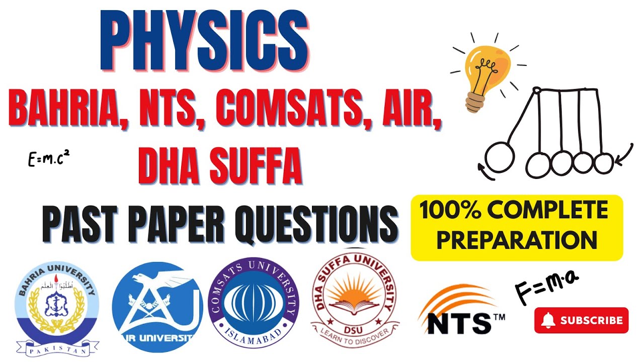 Physics Past Paper Questions | Bahria, AIR, NTS, COMSATS, DHA Suffa ...