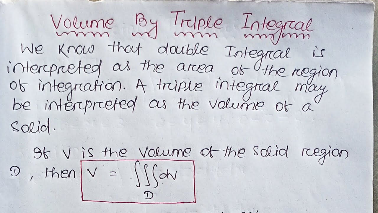 Triple Integral l Integral Calculus l Multivariate Calculus l Volume by ...