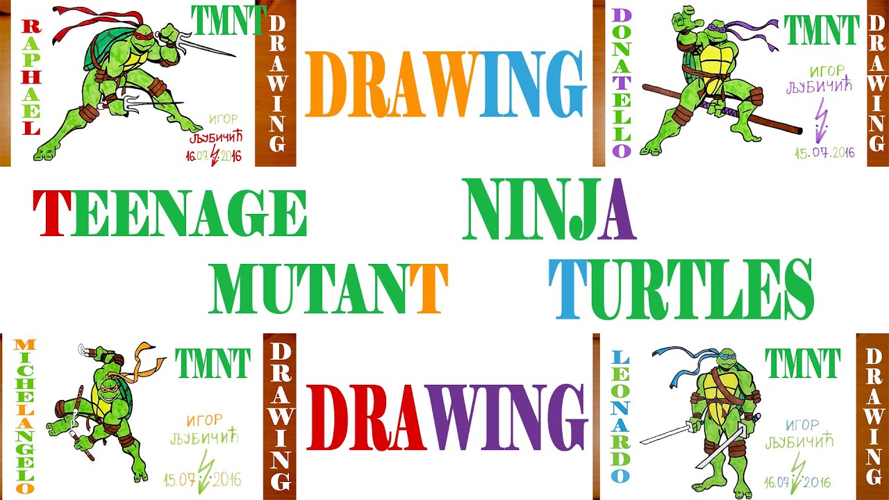 How to Draw TMNT Step by Step Easy: RAPHAEL, LEONARDO, MICHELANGELO ...