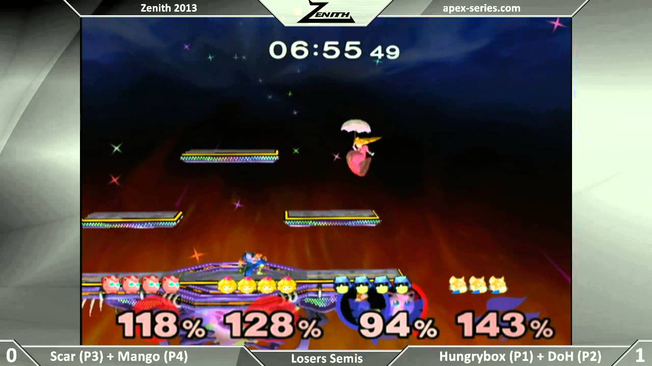 Zenith 2013 - Mango + Scar vs Hungrybox + DoH - Losers Semis - SSBM ...