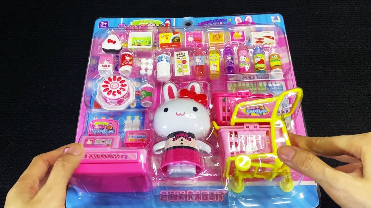 10 Minutes Satisfying with Unboxing Pink Rabbit Mini Mart Set ASMR ( No ...