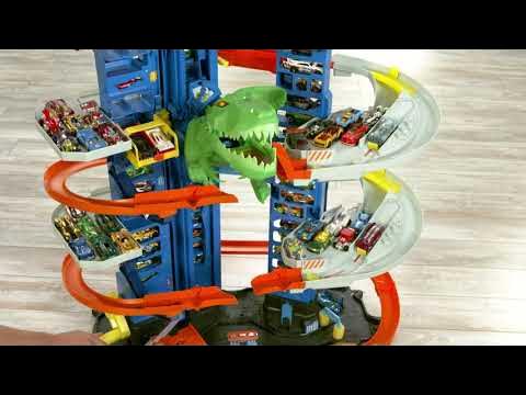 Гараж Хот Вилс Легендарный с динозавром трек Hot Wheels City T-Rex ...