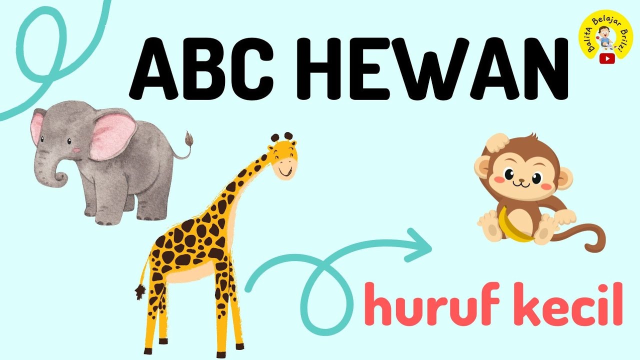 ABC huruf kecil hewan | Mengenal huruf ABC dengan contoh hewan ejaan ...