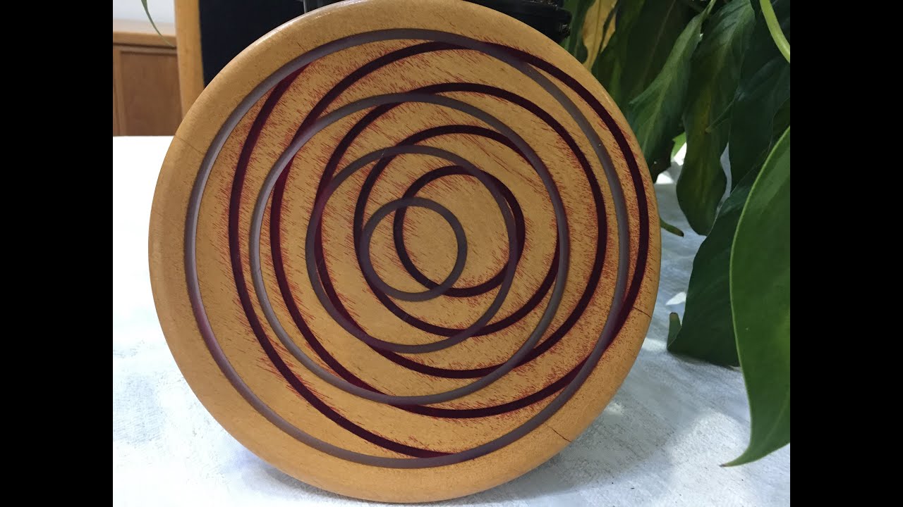 wood turning Off center ,White and blue off center stripes (2020) - YouTube
