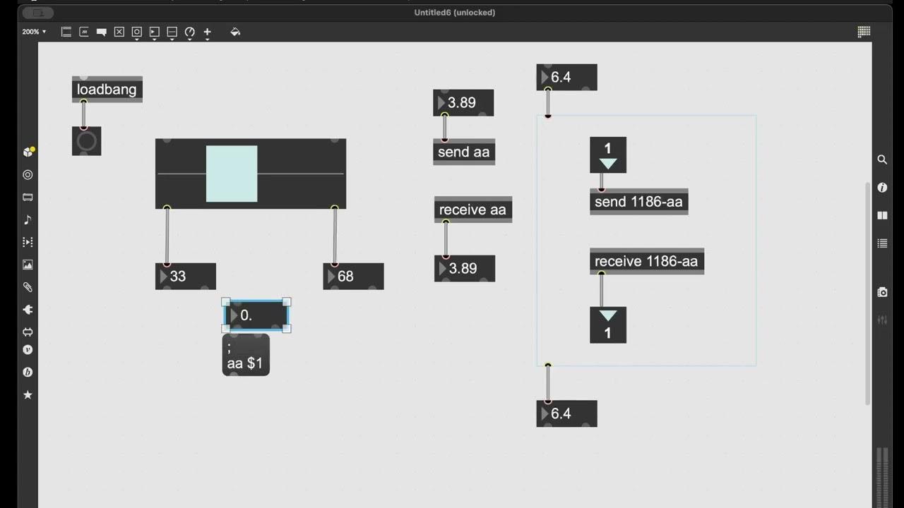 maxmsp max8 入門11 前半 rslider loadbang umenu send receiveやサブパッチの範囲 - YouTube