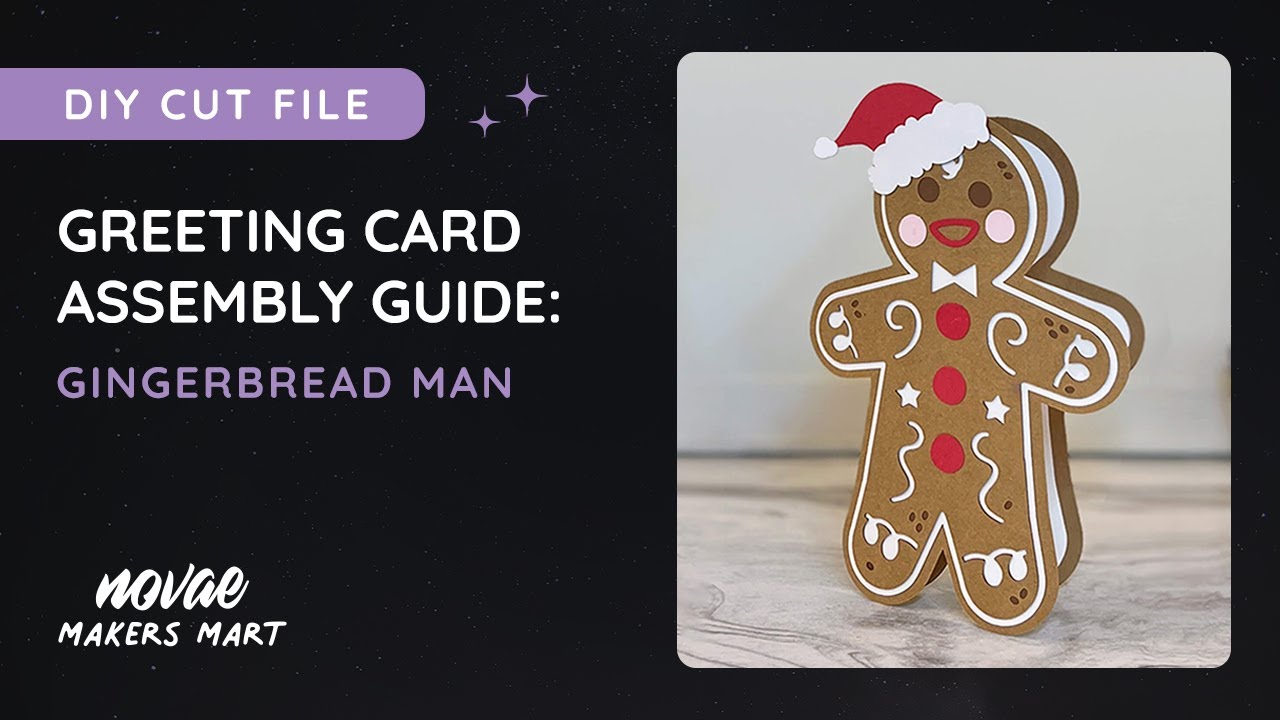 Gingerbread Man Holiday Card SVG Cut File | DIY Holiday Card SVG ...