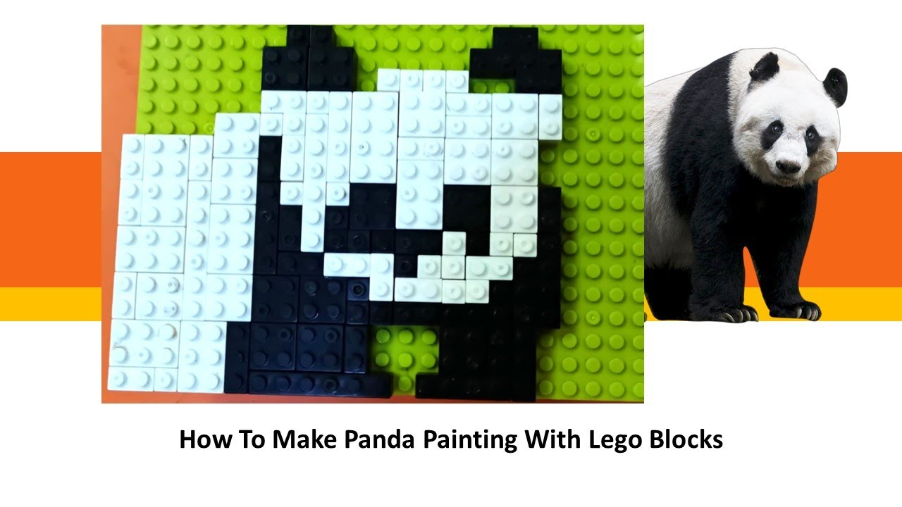 How to Make Panda 🐼 Painting with Lego Blocks | Building Block | HHH ...