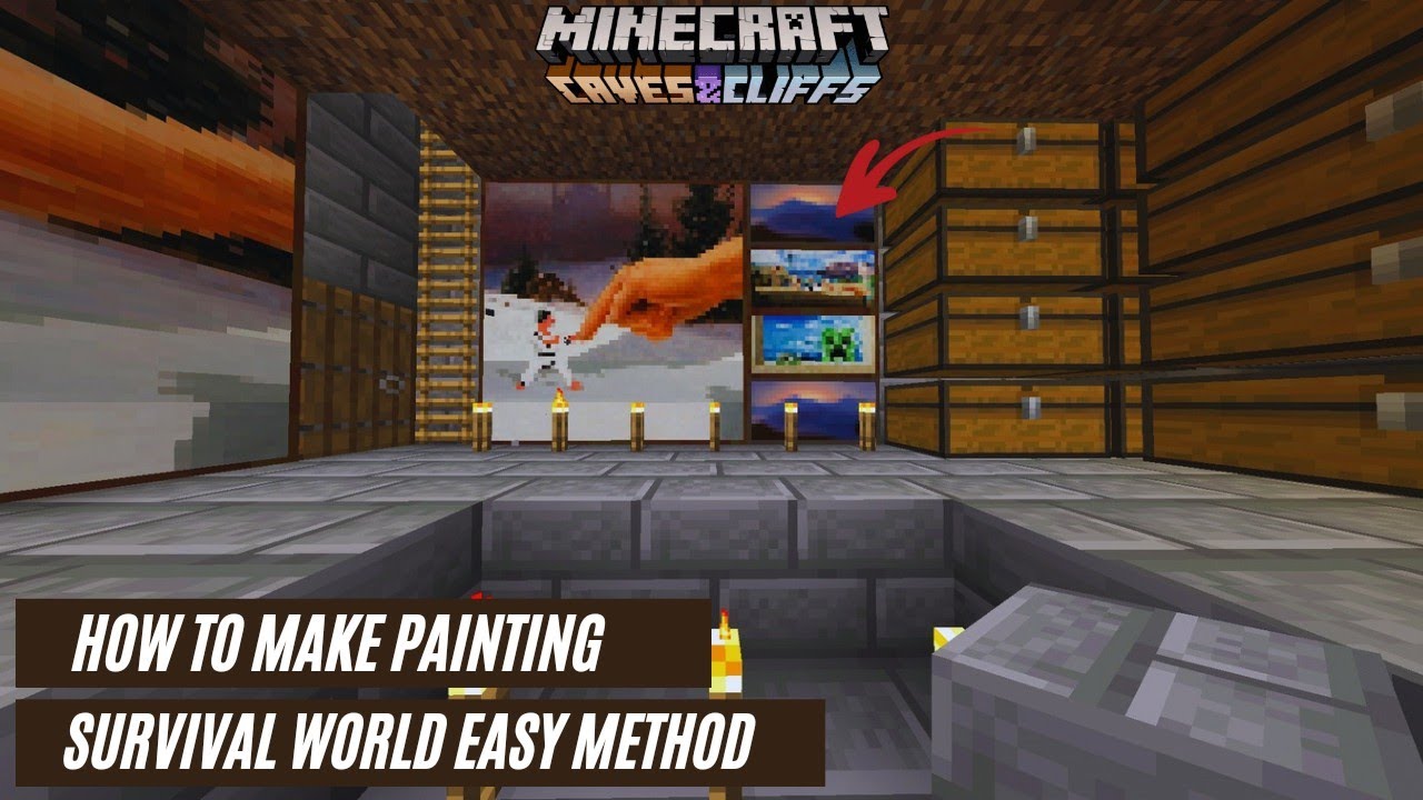 Minecraft-how to make painting |Minecraft pocket edition Survival world ...
