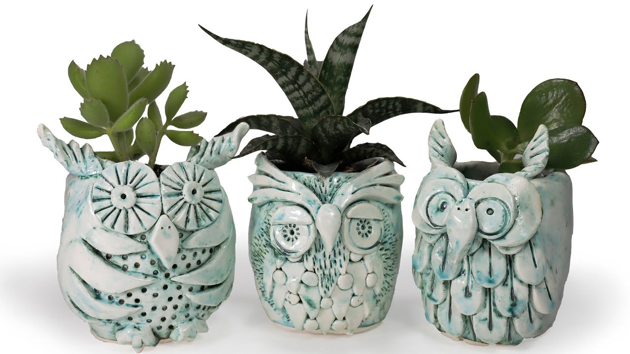 How to Make Owl Planter Pots - YouTube
