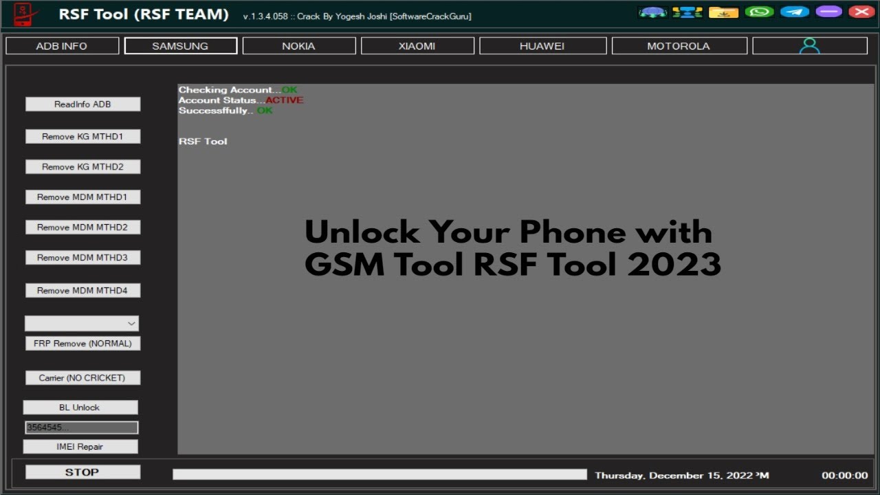 Unlock Your Phone with GSM Tool RSF Tool 2023 - Network, FRP Remove ...
