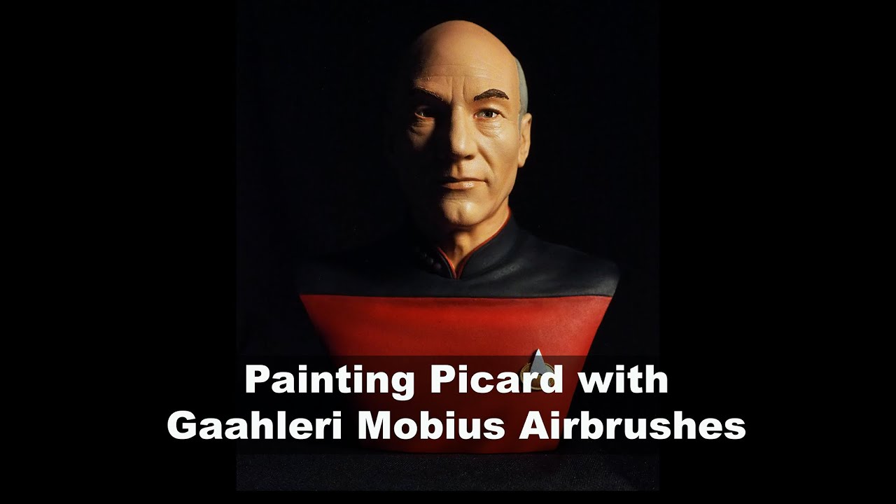 Painting Picard Bust with Gaahleri Mobius Airbrushes - YouTube