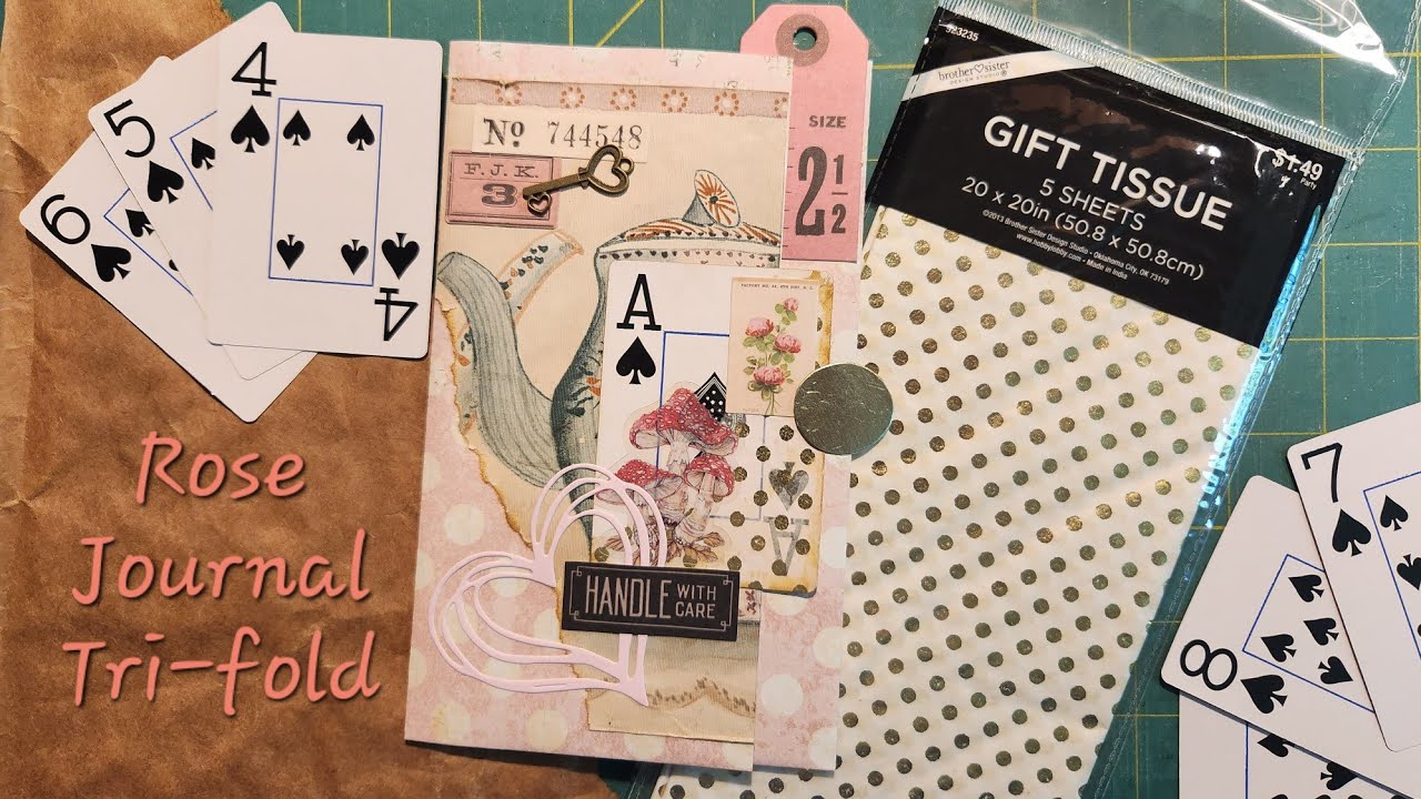 Simple Trifold for a Pocket in my Rose Journal / #cct52challenge Week ...