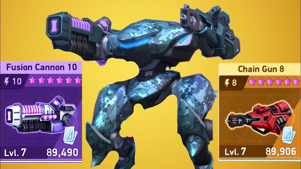 Fusion canon 10 and chain gun 8 with panther - mech arena - YouTube
