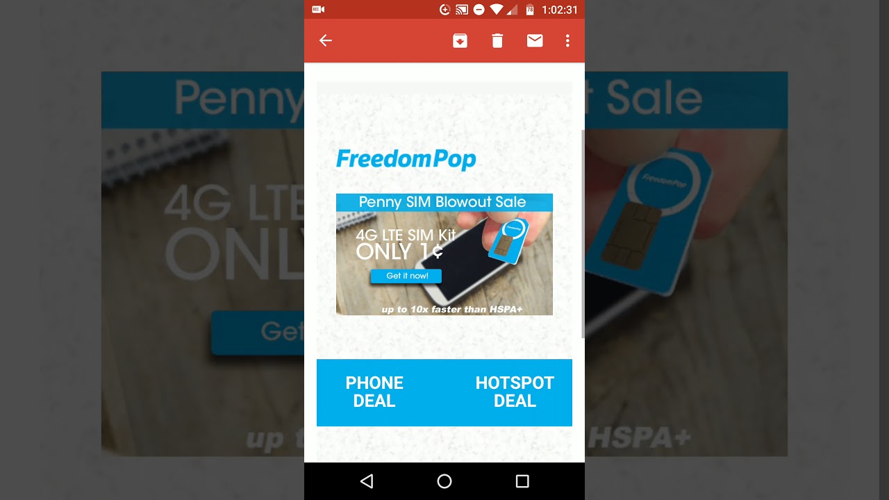 Freedompop Latest Hot Deal! $0.01 for the LTE sim card 😨 $0/monthly ...