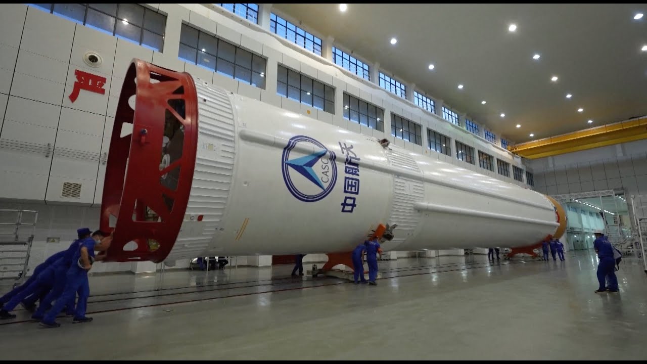 Rocket to Carry Mengtian Space Lab Module Arrives at Launch Site - YouTube