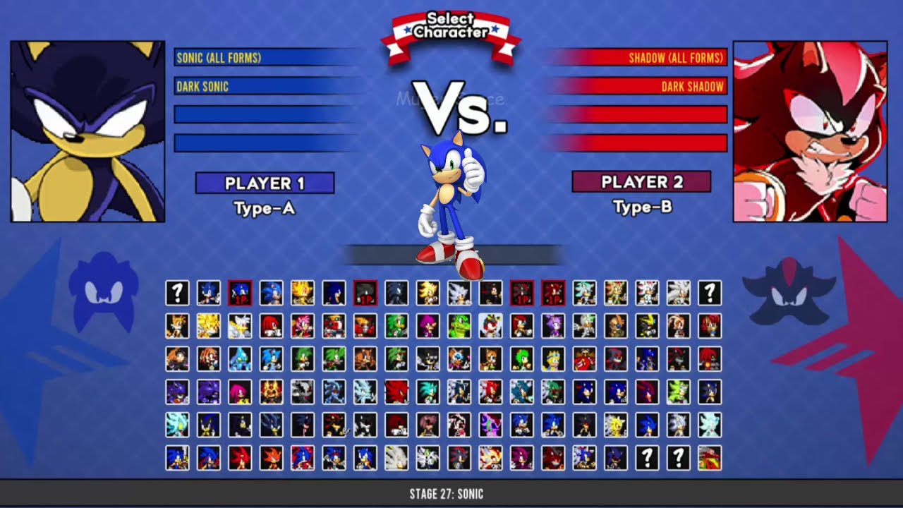 Sonic all forms & Dark Sonic VS Shadow all forms & Dark Shadow I Sonic ...