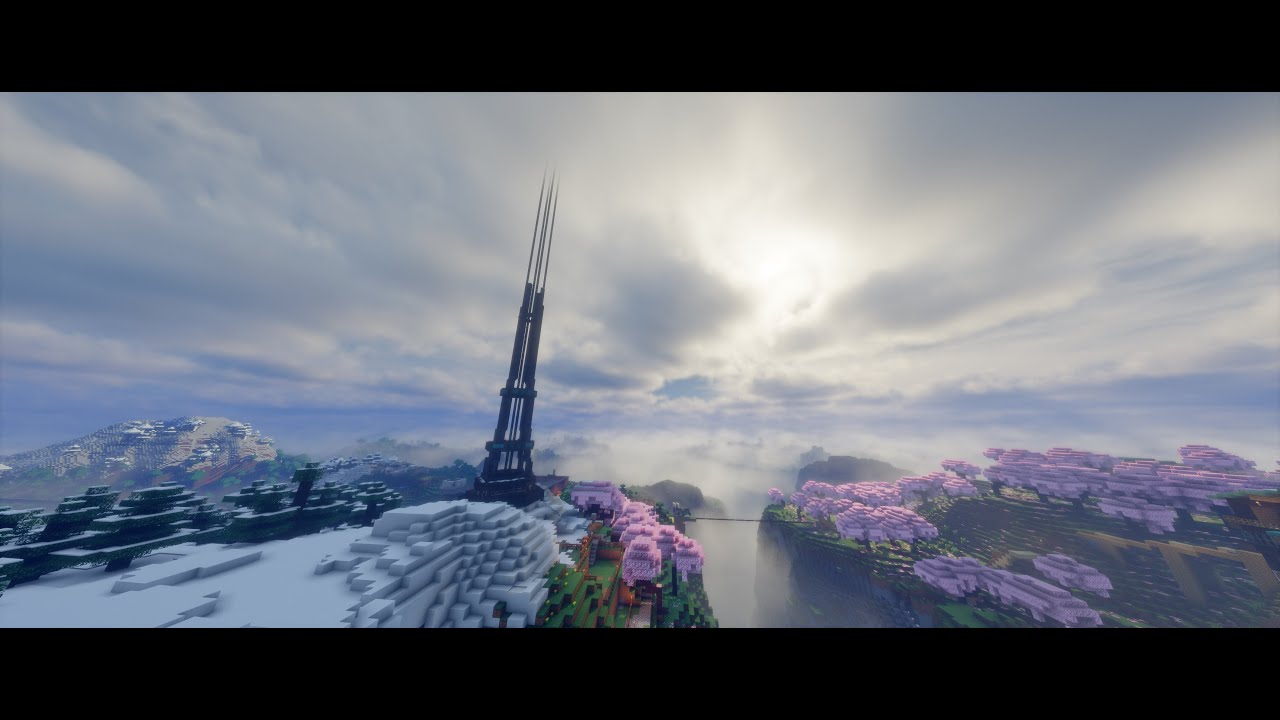 Minecraft Space Elevator + Distant Horizons Showcase - YouTube