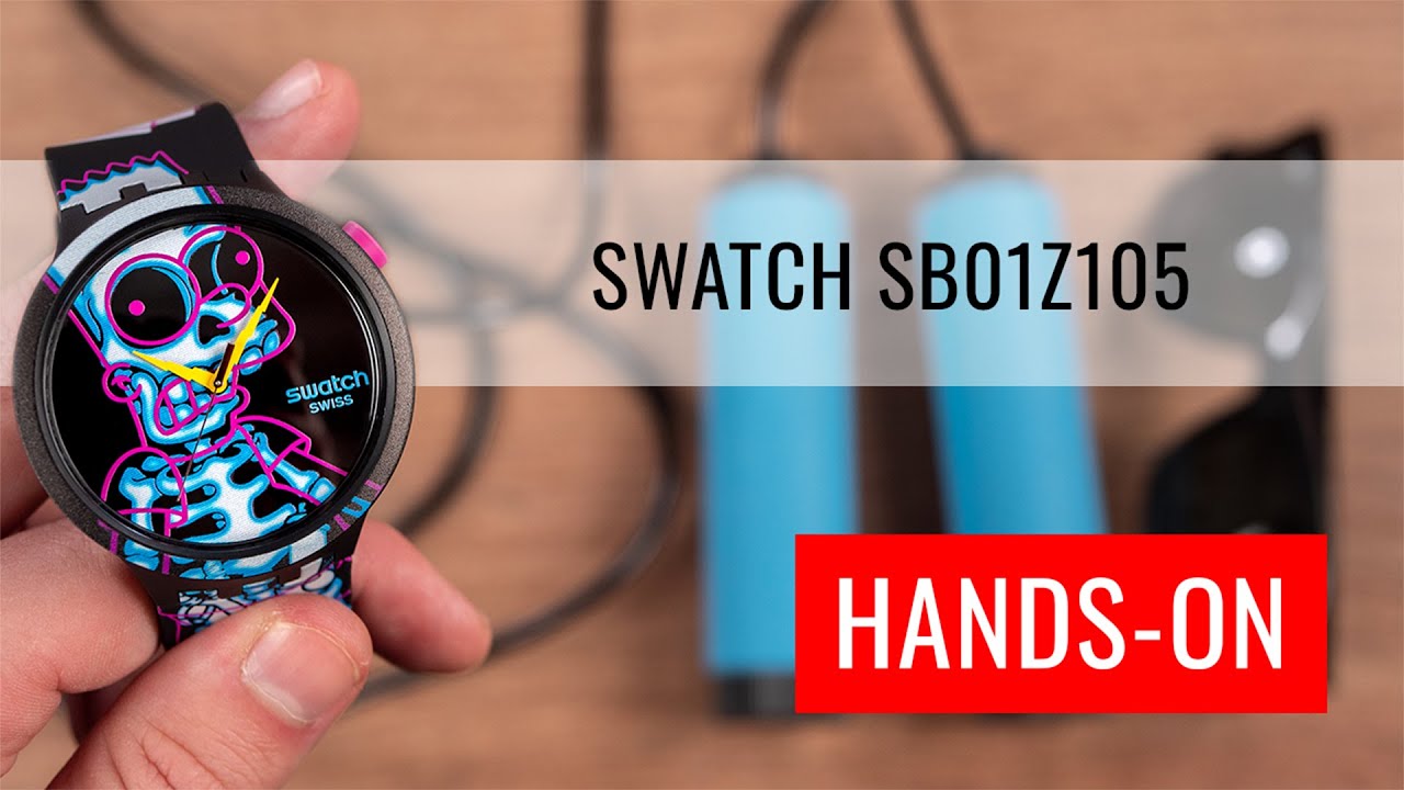 HANDS-ON: Swatch Aye Carumboo (The Simpsons) SB01Z105 - YouTube
