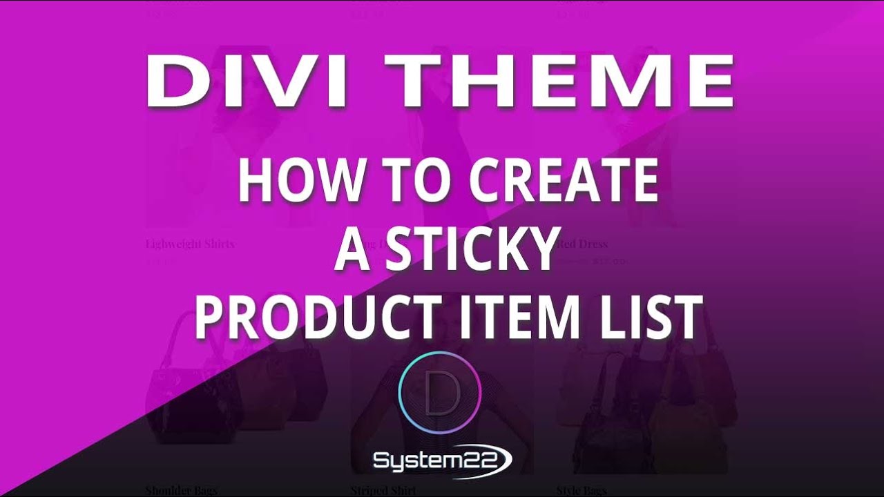 Divi Theme How To Create A Sticky Product Item List 👈 - YouTube