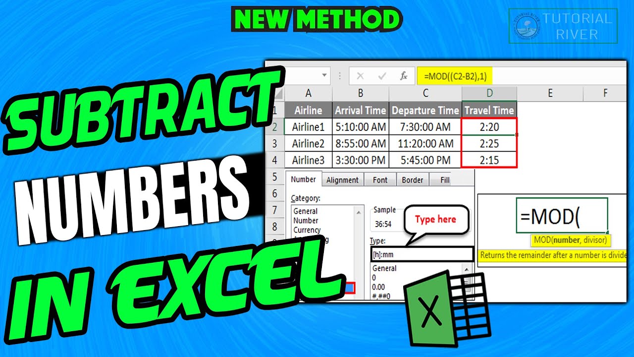 How To Subtract Numbers In Excel Excel Difference Formula YouTube How To Subtract Numbers In Excel Excel Difference Formula YouTube
