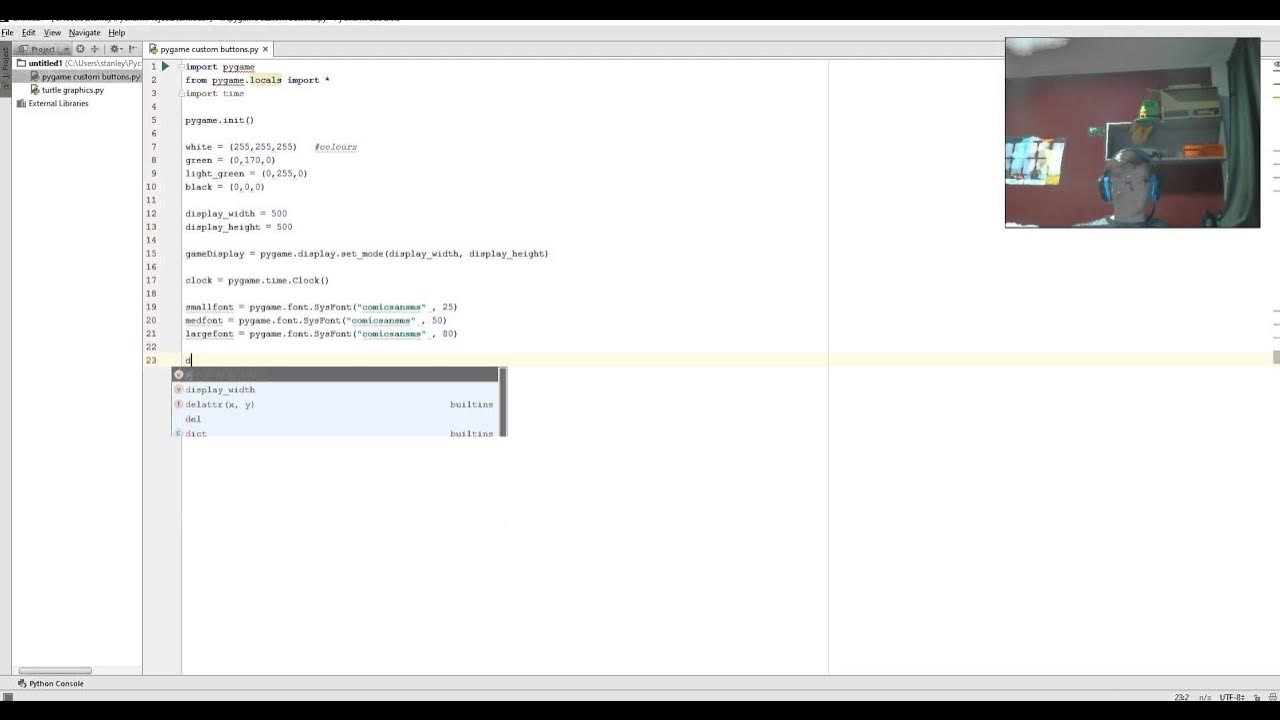 python basics - pygame - creating custom buttons {part 1} - YouTube