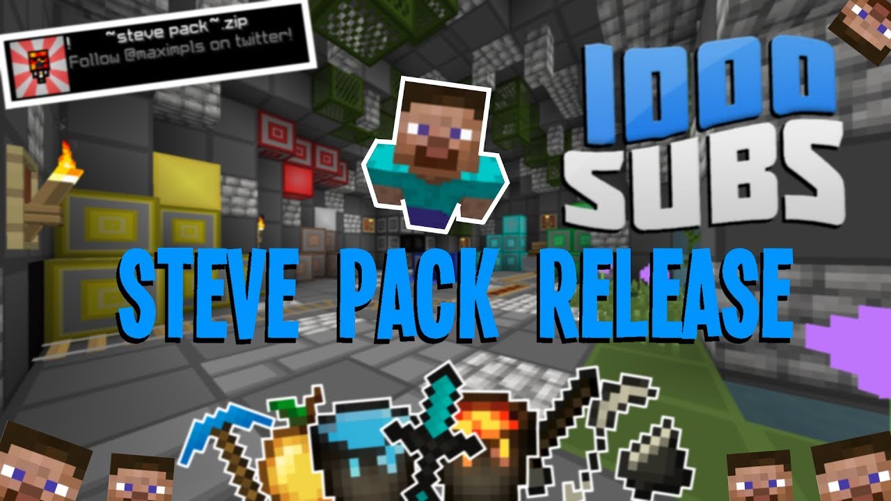Steve Pack Release [1000 Sub Special] [FPS Boost] - YouTube