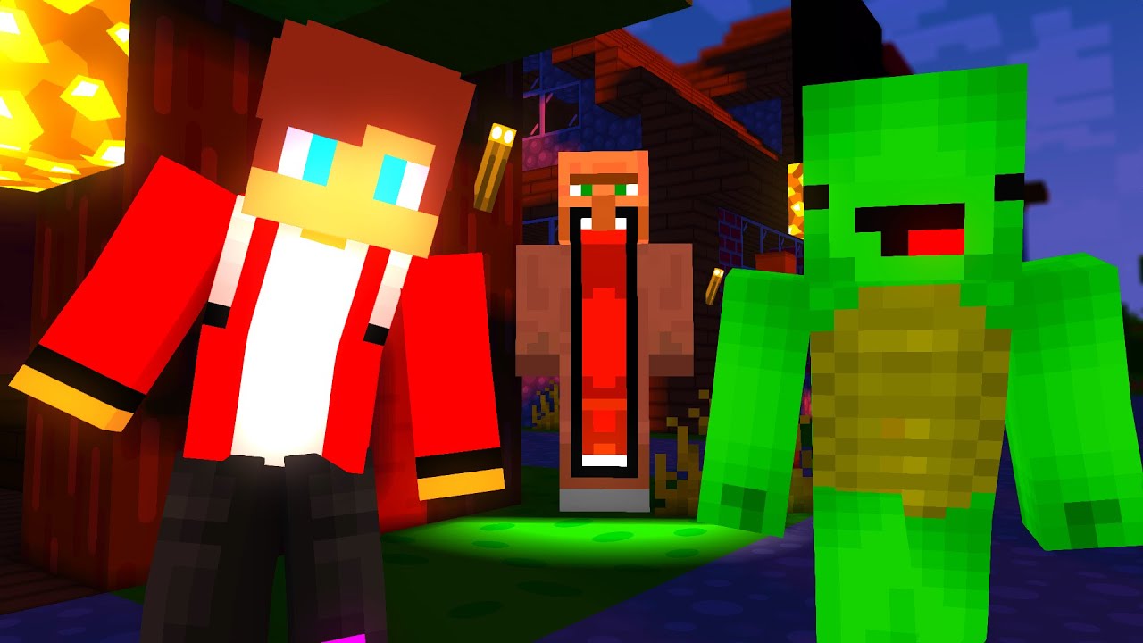 MAIZEN : JJ and Mikey vs SCREAMING Villager! - Minecraft Animation ...