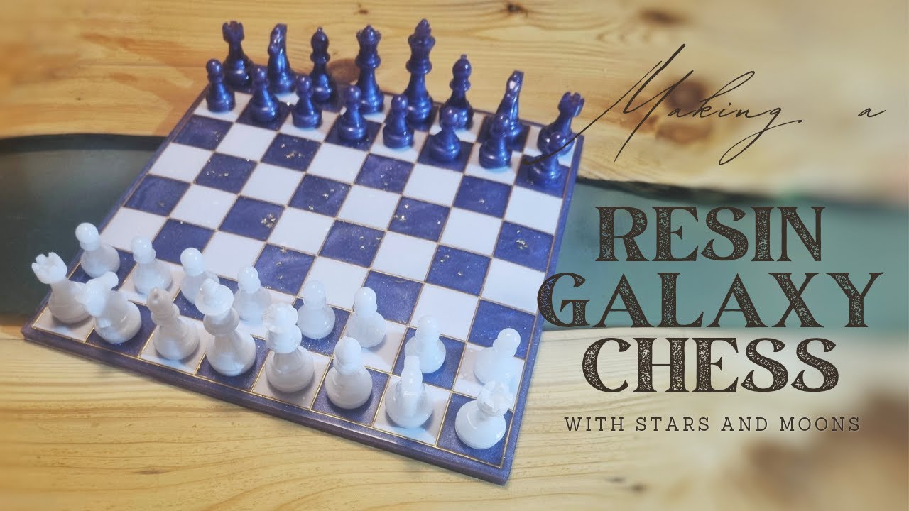 Making a resin galaxy chess with stars and moons - YouTube