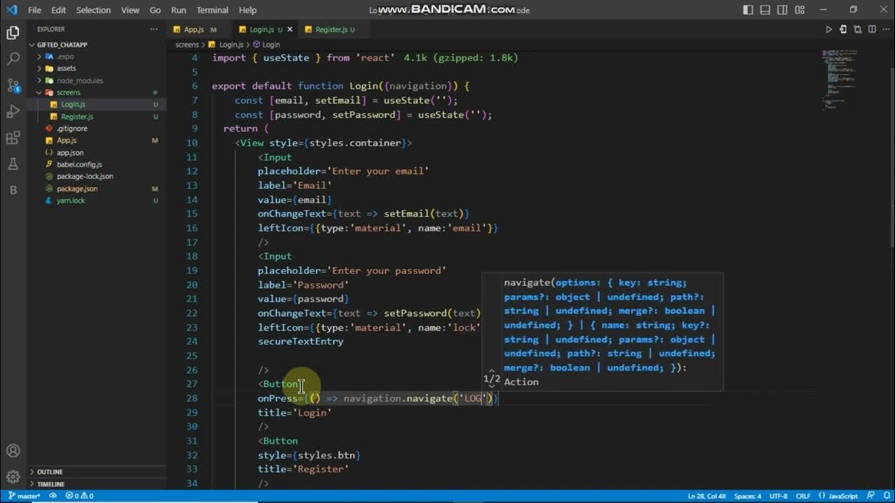 Building a simple chatApp with React Native Expo #3 Configuring react navigation - YouTube