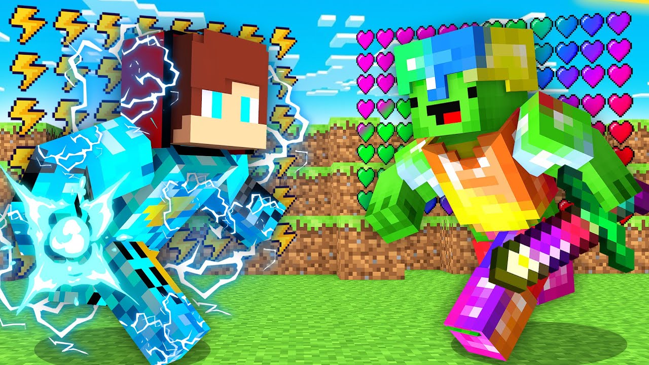 SUPER STORM Armor JJ vs RAINBOW Armor Mikey in Minecraft Maizen JJ and ...
