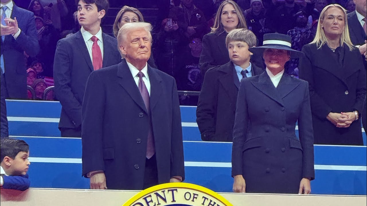 Donald Trump entrance at Inauguration Parade after swearing in LIVE ...