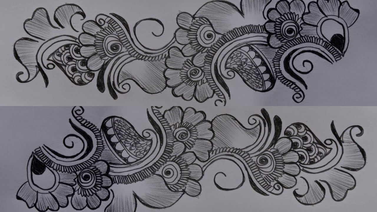 Easy N Simple Arabic Mehandi Design!! New Pencil Shading Mehndi 2022 # ...