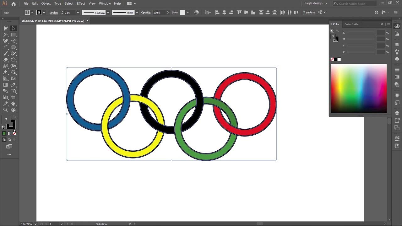How to Draw the Olympic Rings in Adobe Illustrator in bangla - YouTube