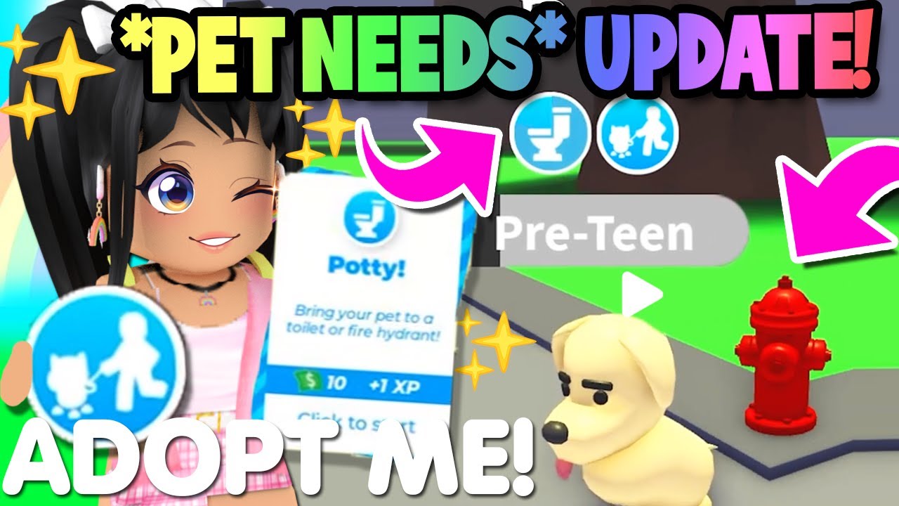 ALL NEW PET NEEDS UPDATE! *PEEING ON FIRE HYDRANT | Adopt Me! (roblox ...