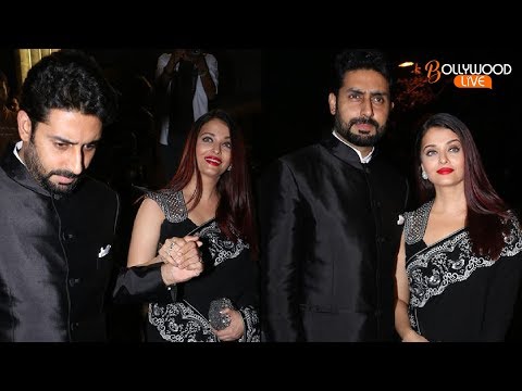 Aishwarya Rai Bachchan In Hot Black Saree At Micky Contractor 12 Years Of Celebration