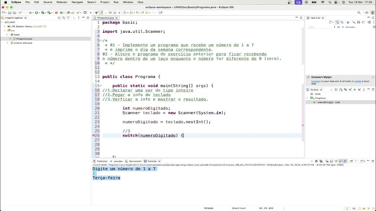 Lógica de programação básica - Exercícios - Java e Eclipse - YouTube