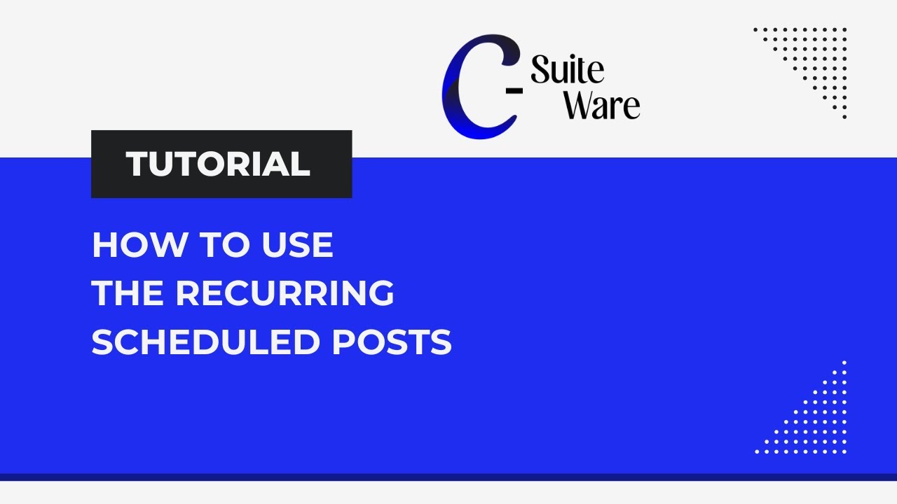 How to Use the Recurring Scheduled Posts - YouTube