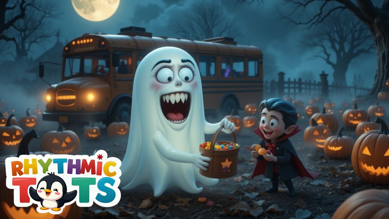 The Halloween Bus Song - Wheels on the Bus | English Rhymes for ...